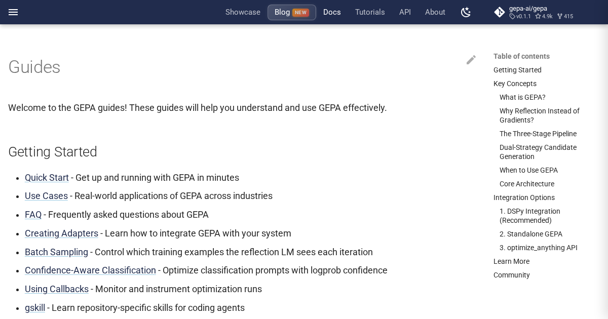 Guides Overview - GEPA